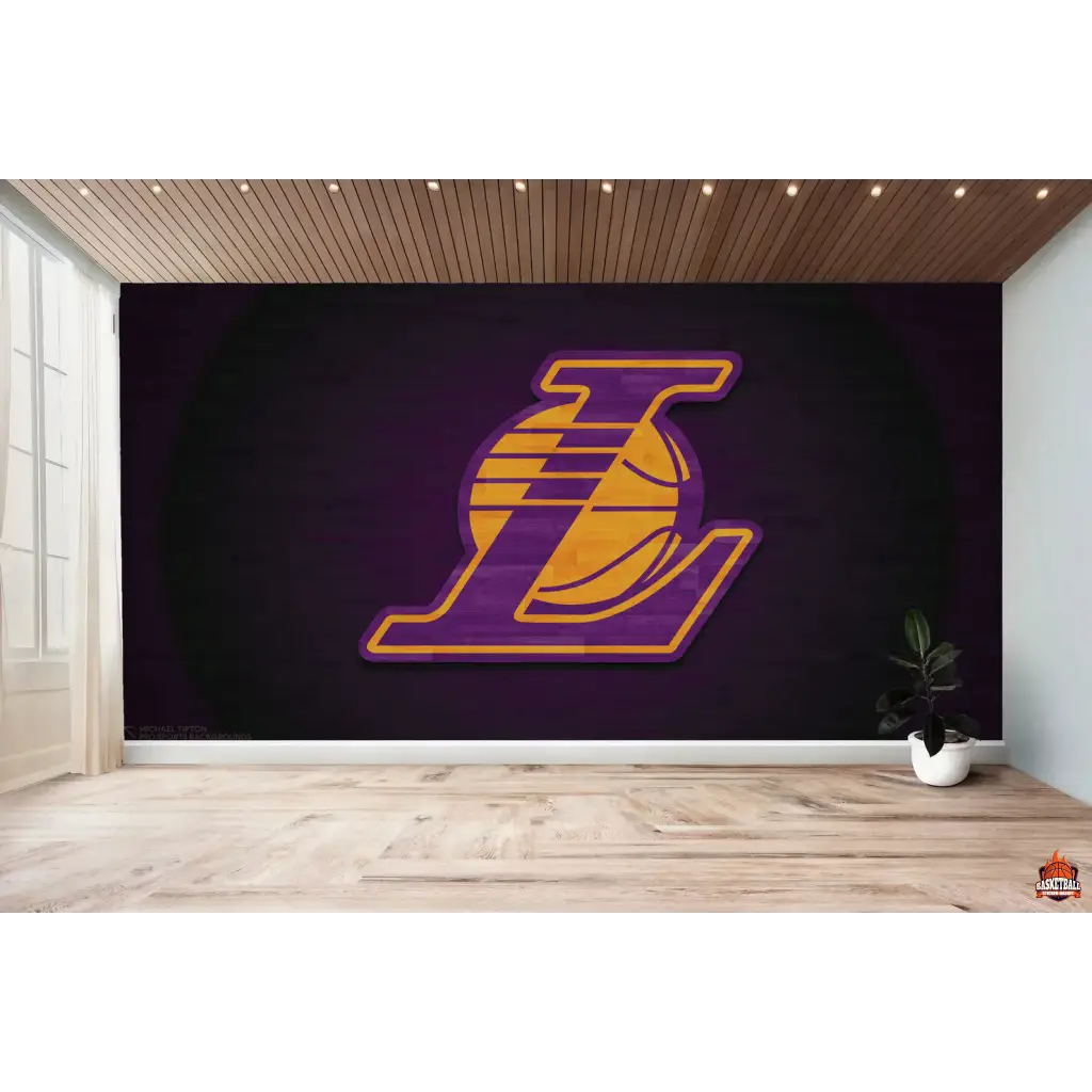 Papier peint Basketball logo LAKERS - Papier Peint de Basket – Sticker ...